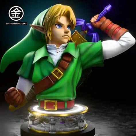 The Legend Of Zelda Kintsukuroi Creations Oot Adult Link X Oot Dark Link Bust Resin Statue
