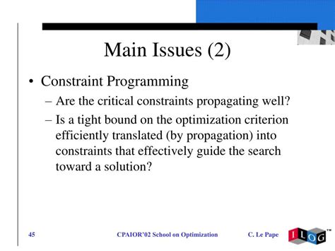 Ppt Integrating Operations Research Algorithms In Constraint