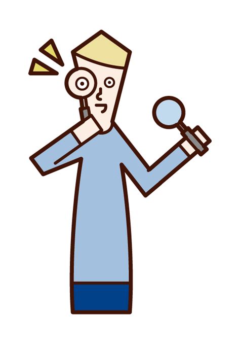 호기심 많은 사람들 남성의 그림 무료 일러스트 소재집 Kukukeke