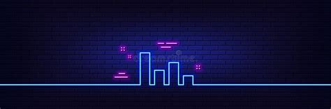 Histogram Chart Line Icon Financial Graph Neon Light Glow Effect Vector Stock Vector
