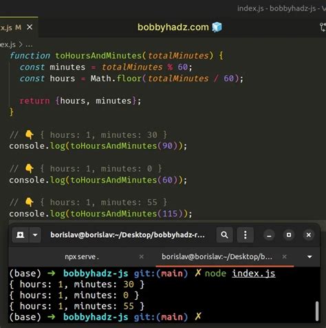 Convert Minutes To Hours And Minutes In Javascript Bobbyhadz
