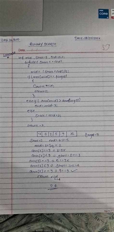 Sushil Kumar On Linkedin Day16 Dsa Binarysearch Leetcode Timecomplexity Spacecomplexity