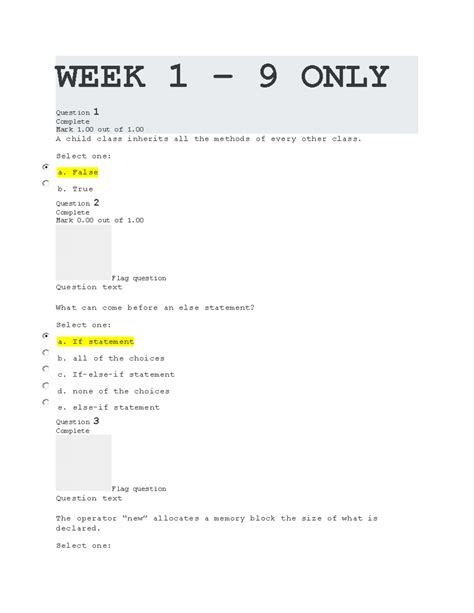 Prog 3112 Dawd Week 1 9 Only Question 1 Completemark 1 Out Of 1