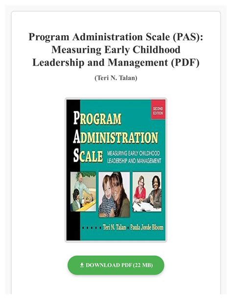 Pdf Ebook Program Administration Scale Pas Measuring Early