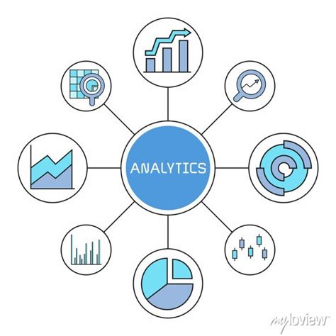 Data Chart And Graph For Data Analytics Concept Circle Diagram • Wall