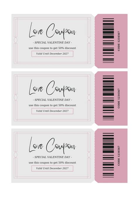 Printable Love Coupons Black And White