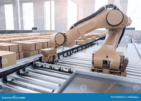 Sorting And Packing Robots Isolated Cartoon Vector Illustrations