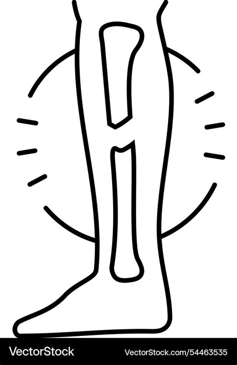 Broken Leg Fracture Injury Line Icon Royalty Free Vector