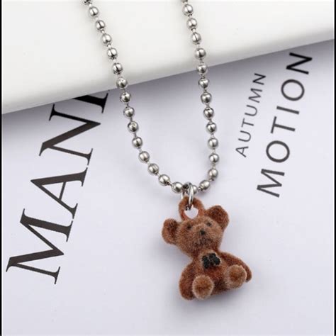 Ланцюжок з підвіскою у вигляді милого пухнастого ведмедика кулон Ведмедик Nst Стильні