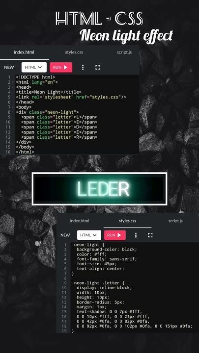 Html Css Code For Neon Effect On Text Youtube