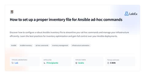 Configuración De Un Archivo De Inventario Para Comandos Ad Hoc De Ansible Labex
