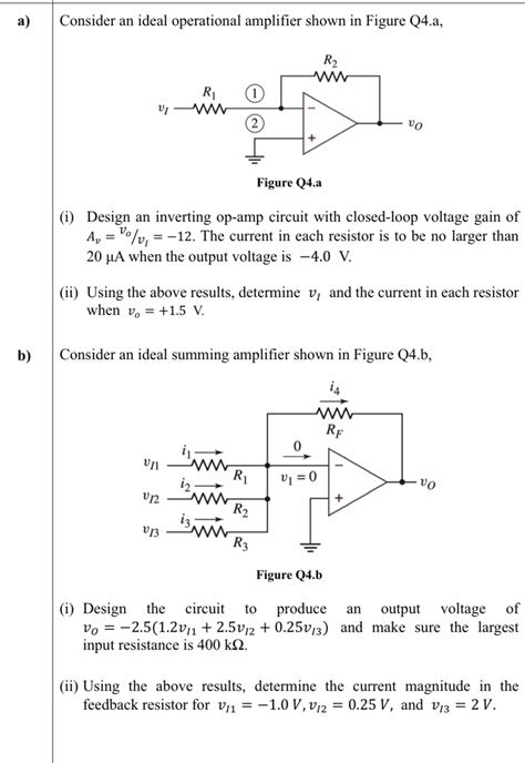 Solved A Consider An Ideal Operational Amplifier Shown In Chegg Com