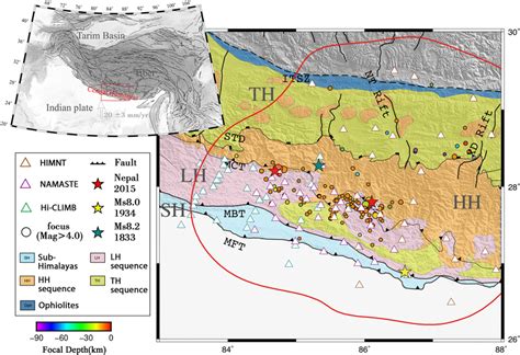 Topographic And Geologic Map Of The Nepal Himalayas Legends Are Shown