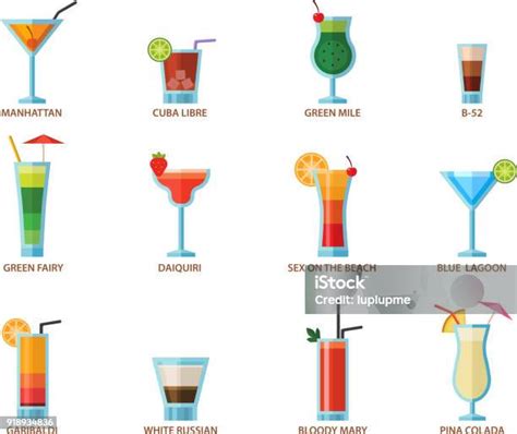 알콜 칵테일 과일 차가운 음료 열 대 다국적 신선도 수집 및 파티 알코올 달콤한 데 킬 라 벡터 일러스트 레이 션의 설정 감귤류