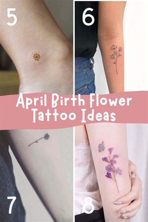 April Birth Flower Tattoo Daisy Sweet Pea Tattoo Glee