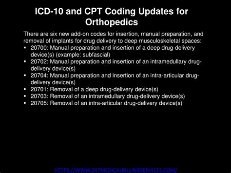 Ppt Icd 10 And Cpt Coding Updates For Orthopedics Powerpoint