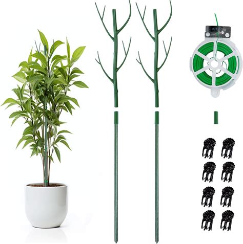 Monstera Plant Support Stakes 28 8” Plant Stakes With Orchid Clips And Twist Ties