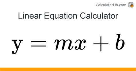 Linear Equation Calculator Online Calculator