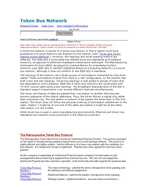 Token Bus Network Pdf Network Topology Ethernet