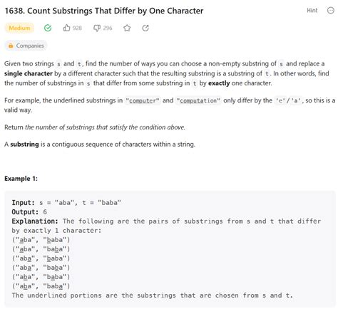 1638 Count Substrings That Differ By One Character