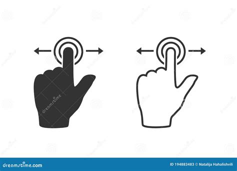 Gesture Touch Slide Vector Line Icon Set Gesture Slide Icon Stock Vector Illustration Of