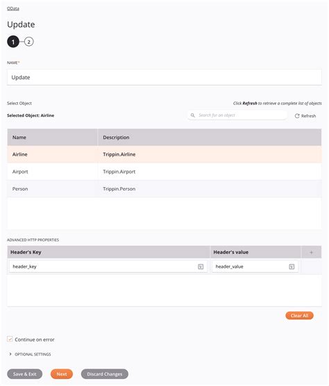 Odata Update Activity