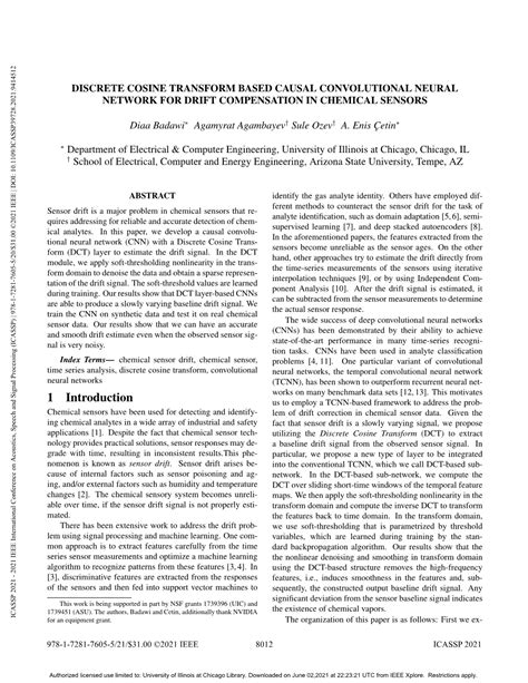 Discrete Cosine Transform Based Causal Convolutional Neural Network For Drift Compensation In