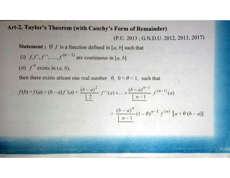 Solution Taylors Theorem With Cauchys Form Of Reminder Studypool