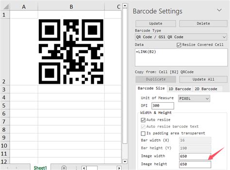 How To Generate Barcodes With Specified Image Width And Height In Excel