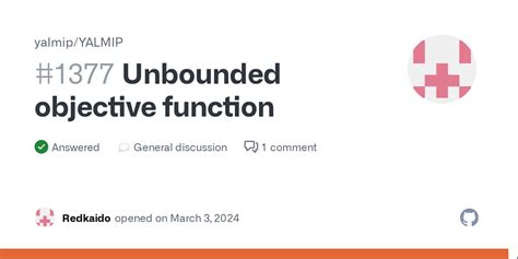 Unbounded Objective Function · Yalmip Yalmip · Discussion 1377 · Github