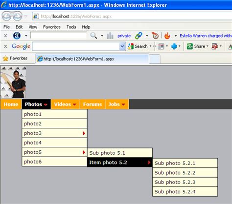Multi Level ASP NET Menu VB NET
