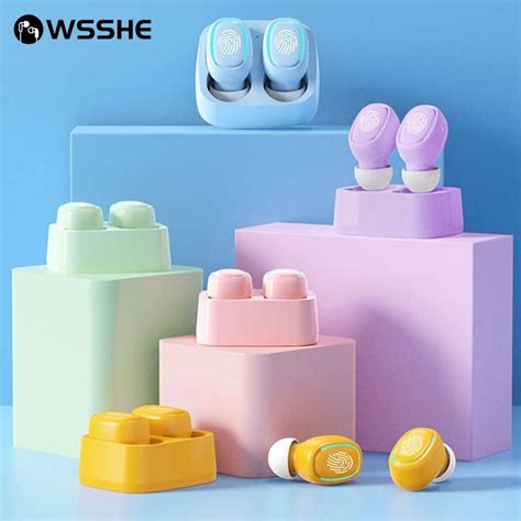 무선 블루투스 이어폰 라이트 미니 고품질 헤드셋 터치 컨트롤 이어버드 스테레오 컬러 인이어 게임 헤드폰 Aliexpress