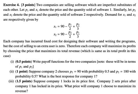 Solved Exercise 4 3 Points Two Companies Are Selling