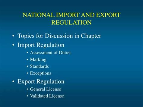 Ppt National Import And Export Regulation Powerpoint Presentation