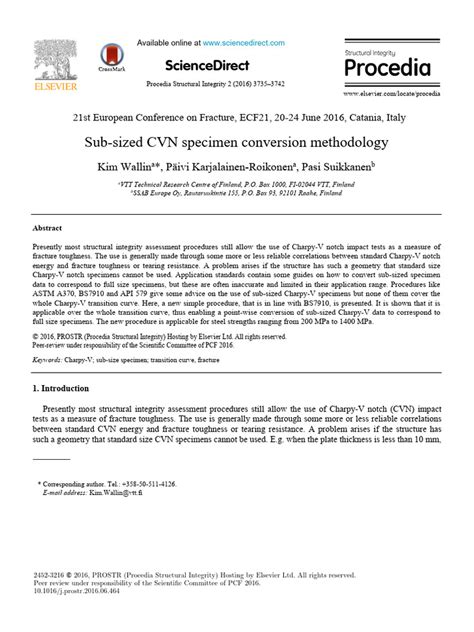 sub sized cvn specimen conversion methodology pdf strength of