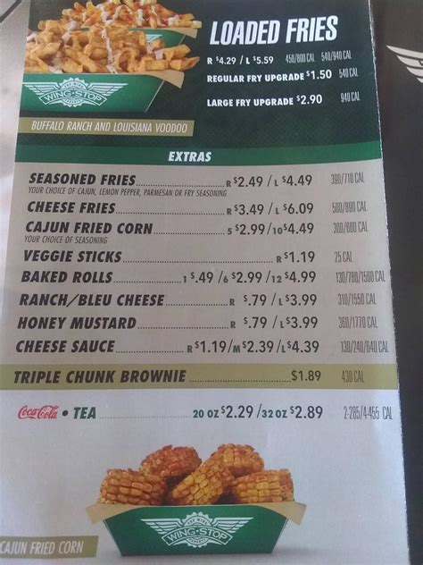 Menu At Wingstop Restaurant Beaumont Dowlen Rd 5