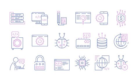 Premium Vector Programmer Icon Set