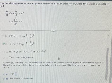 Solved Use The Elimination Method To Find A General Solution Chegg