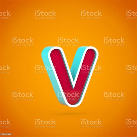 빨간색 문자 V 핫 오렌지 배경에 고립 된 탄소 섬유 짜임새와 소문자 0명에 대한 스톡 사진 및 기타 이미지 0명 3차원