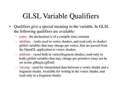 Ppt Opengl Shading Language Powerpoint Presentation Free Download