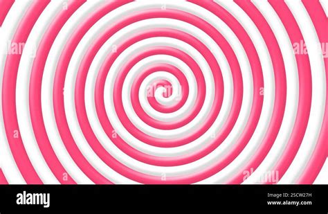 Pink And White Candy Lolly Swirl Spiral Optical Illusion Tunnel Loopable Stock Video Footage