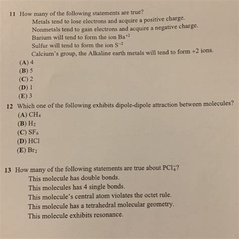 Solved 11 How Many Of The Following Statements Are True