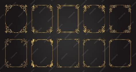 빈티지 직사각형 붓글씨 프레임입니다 레트로 우아한 장식 테두리 선조 꽃 장식 프리미엄 벡터