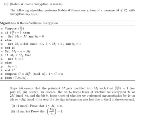 b rabin williams encryption 5 marks the