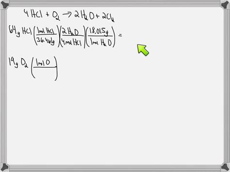Solved Consider The Reaction Between Hcl And O2 4hcl O2 â† 2h2o