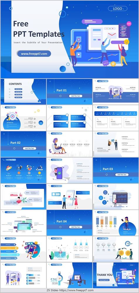 Blue Flat Style Business Powerpoint Templates Powerpoint Templates