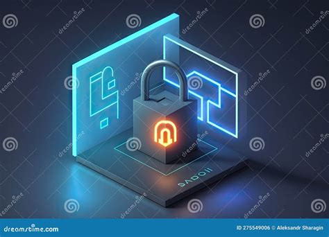 Cyber Security Protection And Technology Safety Concept With Digital Glowing Padlock