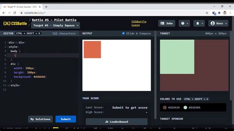 Cssbattle Target 1 Simply Square Youtube
