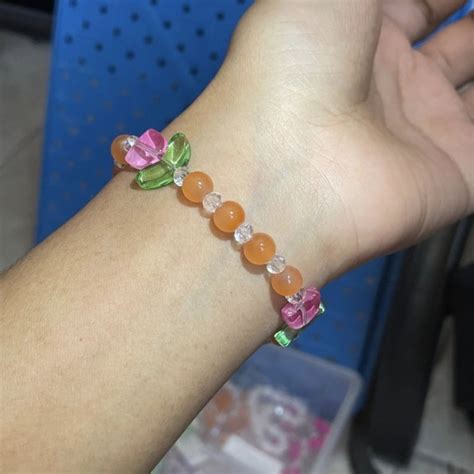Jual GELANG MANIK KRISTAL KACA TULIP GLASS BEADS CEKO ELASTIS Shopee Indonesia