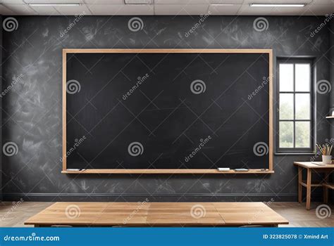 Black Board Copy Space At Empty Classroom Stock Illustration Illustration Of Blackboard Black